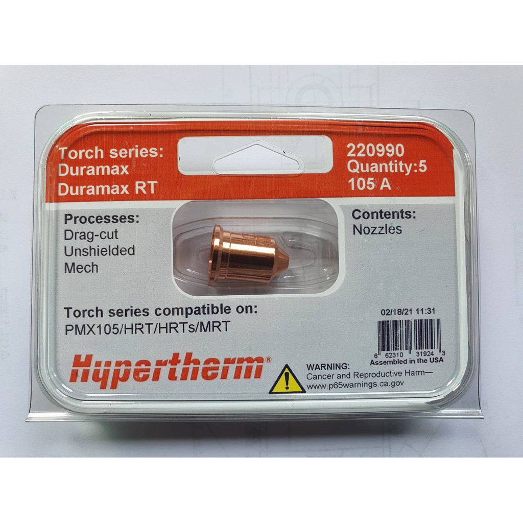 220990 Nozzle 105A : Hypertherm USA , ของแท้100% , ( สินค้าขายดี ...