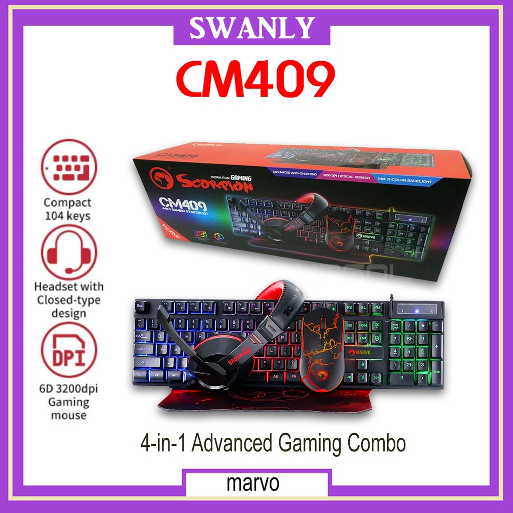 Marvo CM409 4 in 1 Gaming Combo | Shopee Thailand