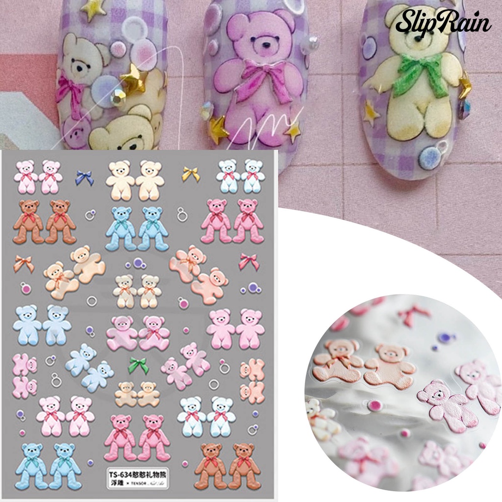 New สติ๊กเกอร์ติดตกแต่งเล็บลายหมีนูนูน 5D Decals | Shopee Thailand