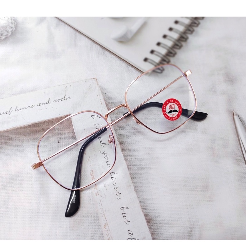 แว่นกรองแสงกันแสงสีฟ้า กันUV400กรอบโลหะ N.5669 | Shopee Thailand