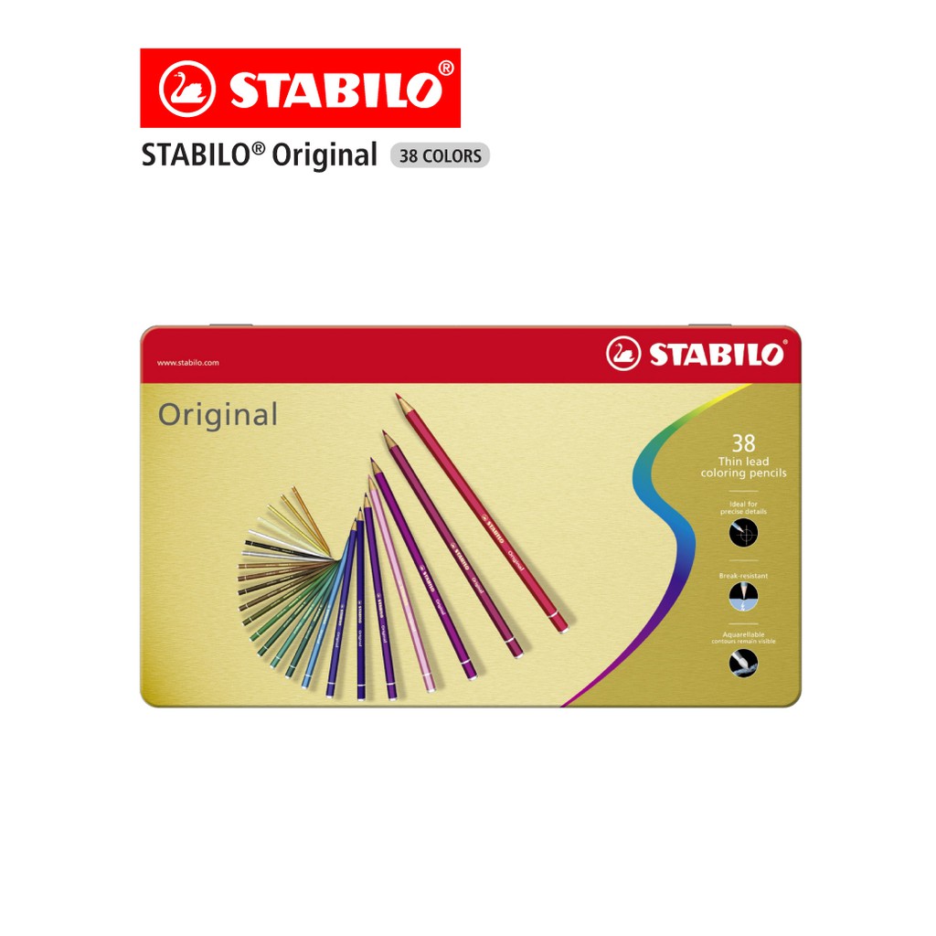 [Official Store] STABILO Original ดินสอสี สีไม้ กล่องเหล็ก ของแท้จาก ...