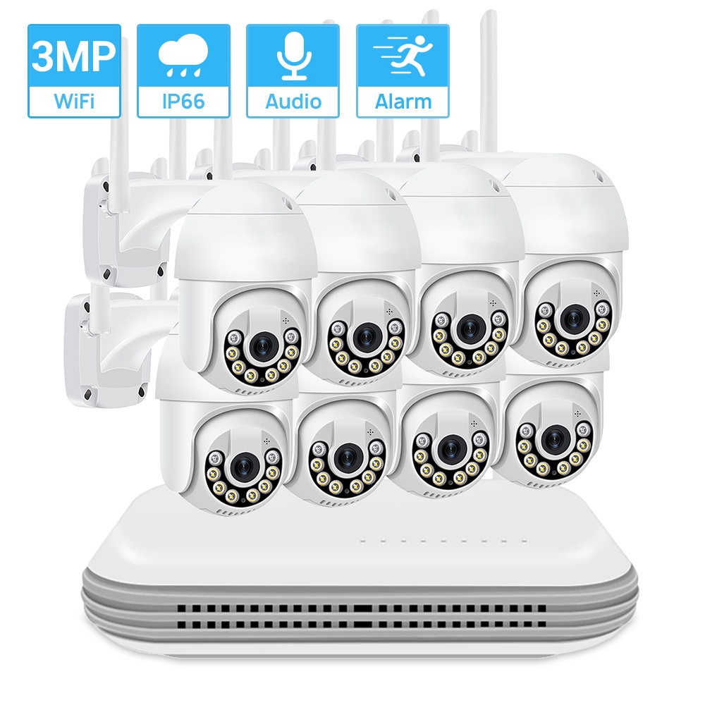 Hamrol H.265 8CH 3MP PTZ WIFI IP Security Camera Wireless NVR System ...