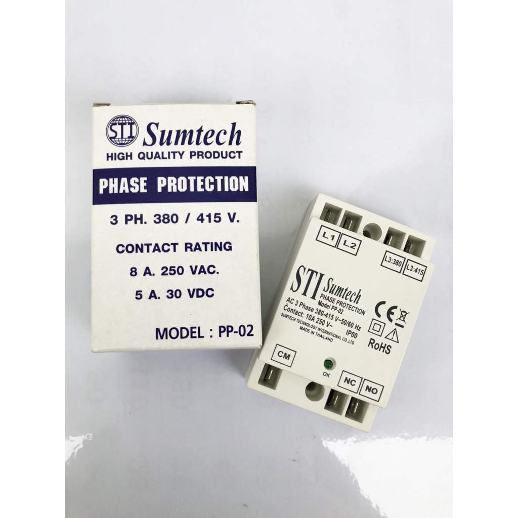 เฟสโปรเทคเตอร์ relay รุ่น PP-02 "sumtech" Pase Protection เฟสโปรเทคชั่น อุปกรณ์ป้องกันไฟตก ...