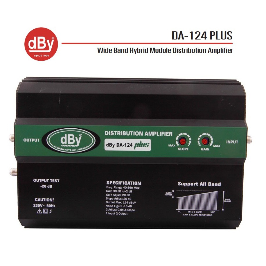 Booster ขยายสัญญาณRFระบบเคเบิ้ลทีวี(CATV, MATV) DBY DA124PLUS | Shopee ...