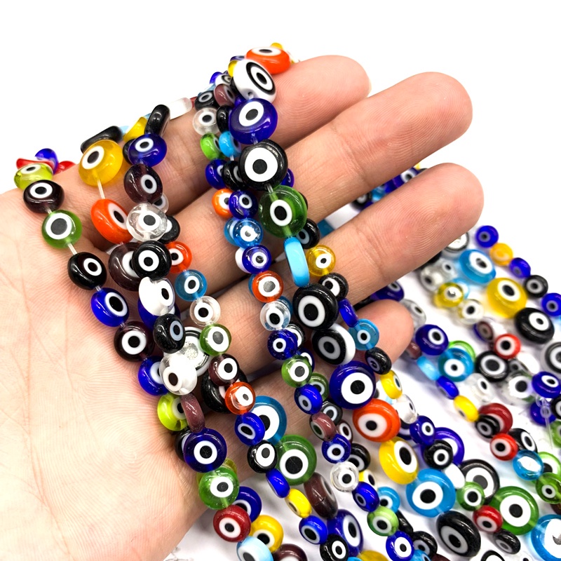 6mm/8mm/10mm Glazed Stone Evil Eye, ใช้ทำเครื่องประดับ DIY | Shopee ...