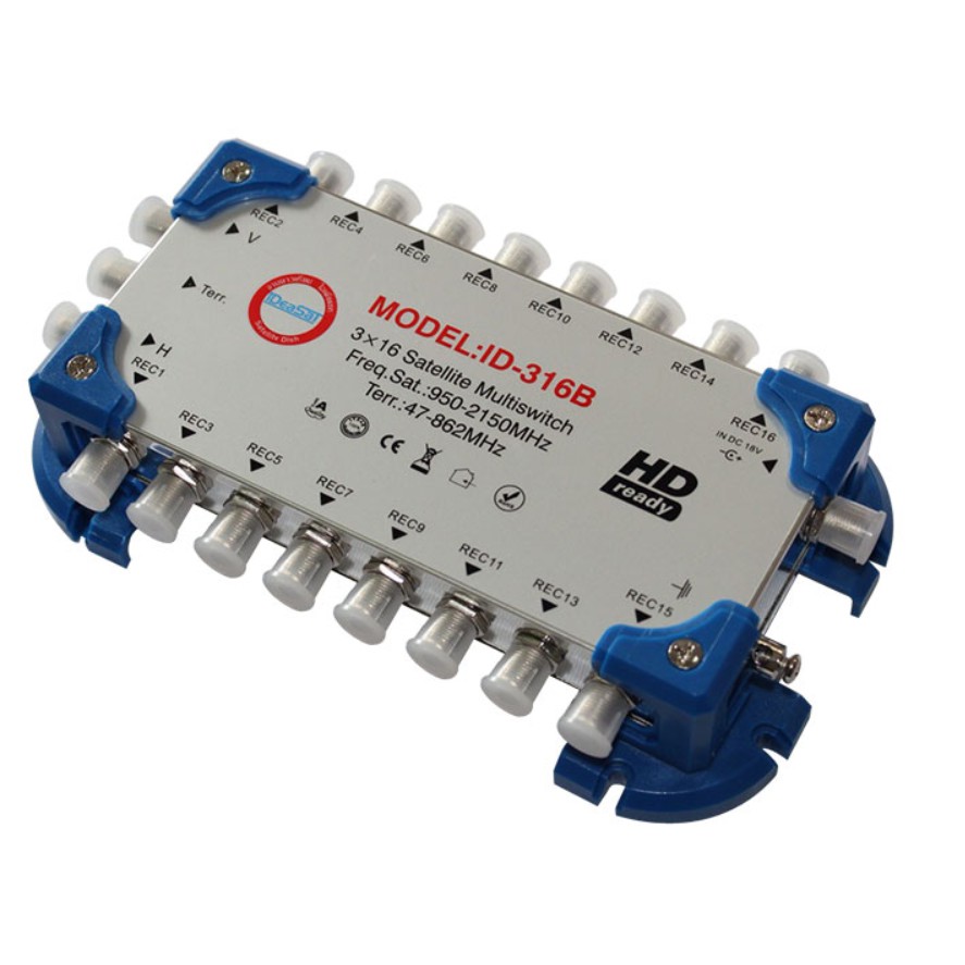 Multiswitch ID-316B (แยกดาวเทียม 16 จุด พร้อมหม้อแปลงไฟเลี้ยงในชุด ...