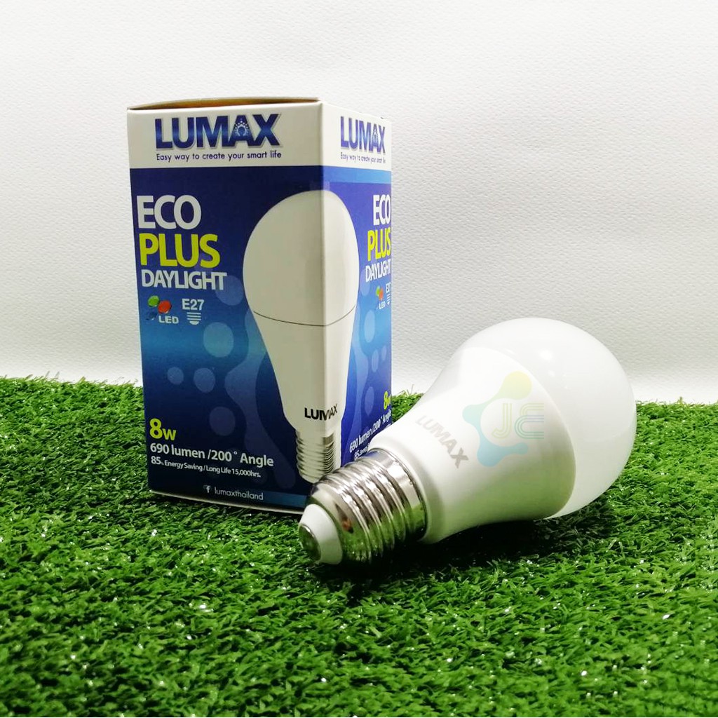 LUMAX ECO PLUS หลอดไฟ LED 8W 6500K แสง Daylight ขั้ว E27 | Shopee Thailand