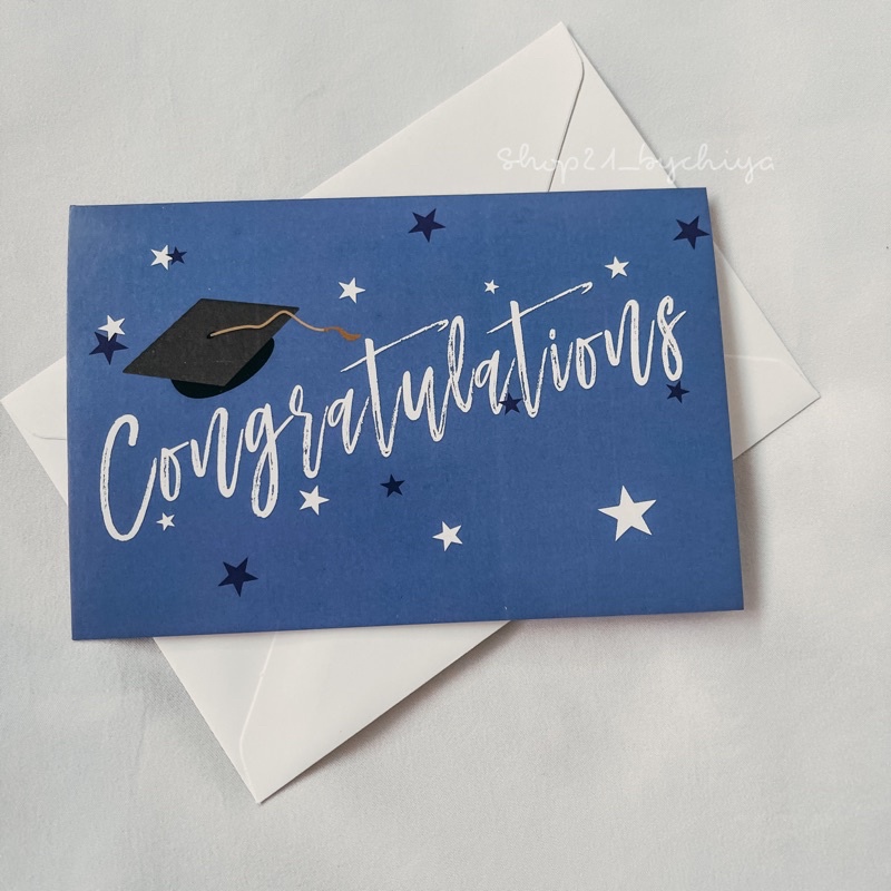 •พร้อมส่ง• การ์ดอวยพร Congratulations Congrats แสดงความยินดี ปัจฉิม Cb