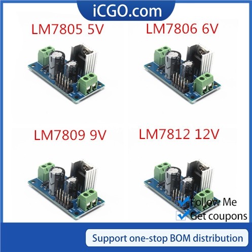 Lm7805 Lm7806 Lm7809 Lm7812 Dc / Ac โมดูลพาวเวอร์ซัพพลายแรงดันไฟฟ้า 5 V ...