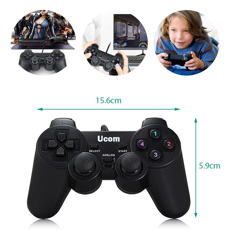 จอยเกม PS2 Ucom Joy Stick จอยสติ๊ก จอยเกมส์PC จอยมีสาย USB อุปกรณ์เสริม ...