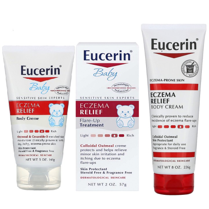 Eucerin, Eczema Relief Body Cream, ยูเซอริน เพิ่มชุ่มชื้น ลดผื่นแพ้ ลด ...