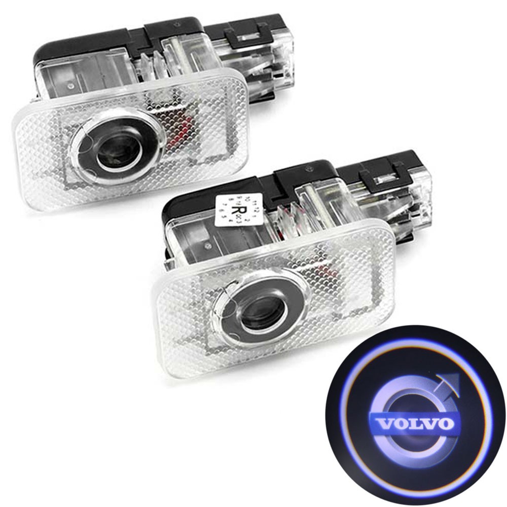 2pcs รถประตูโลโก้โปรเจคเตอร์ไฟ LED ความสว่างสําหรับ Volvo, Ghost Shadow ...