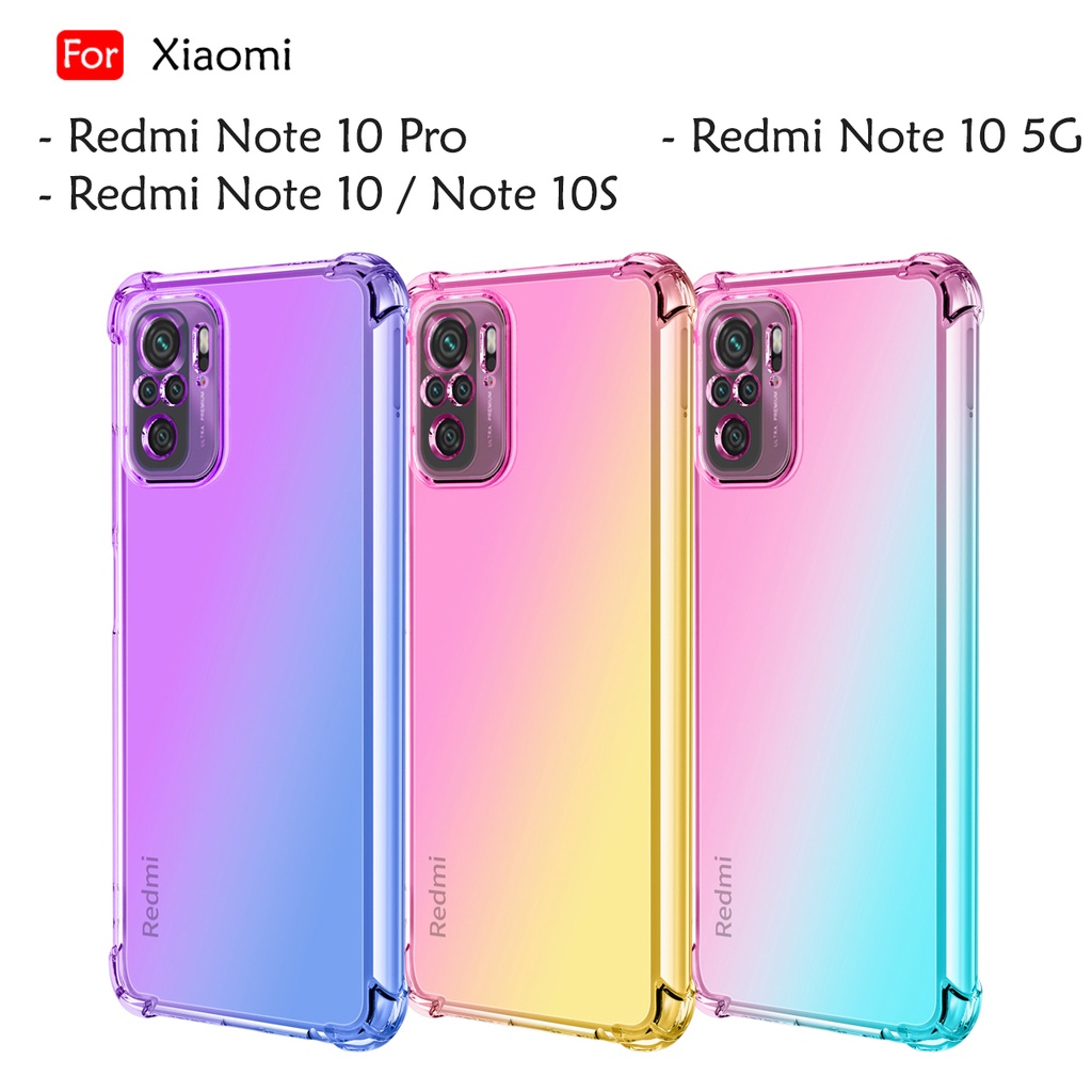 Xiaomi Redmi Note 10 5G Note 10S Note 10 Pro Rainbow เคสกันกระแทกฝาครอบ Aurora TPU Soft Casing ...
