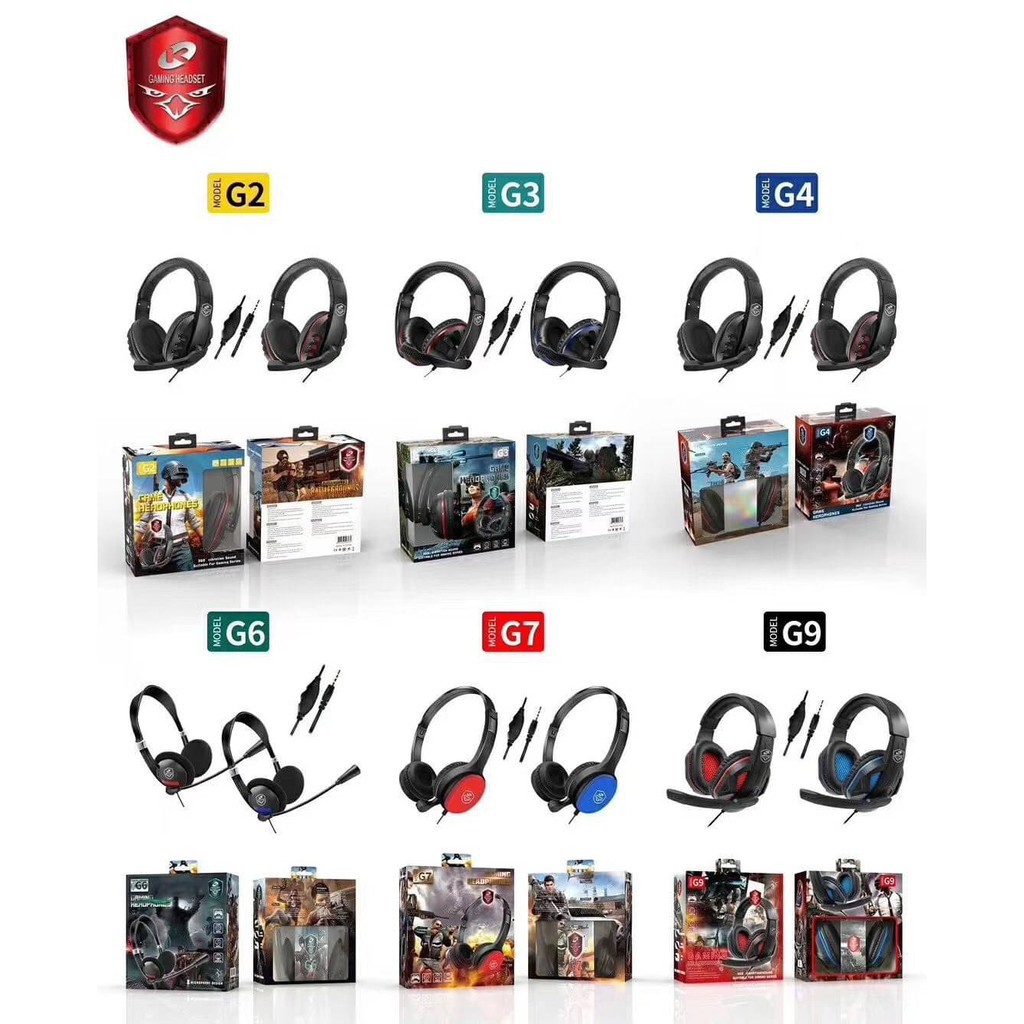 หูฟังเกมมิ่งแบบครอบหู มีไมโครโฟน Gaming Headset รุ่น G2/G3/G4/G6/G7/G9 เสียงดี ทนทาน หูฟังเล่น ...