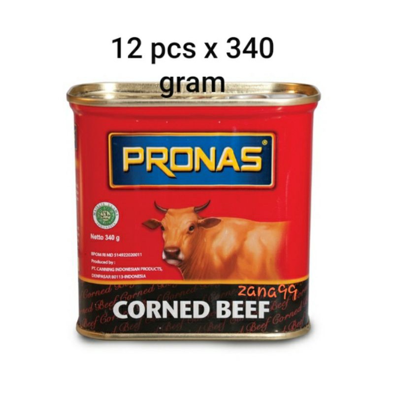 Pronas Corned Beef 1 กล่อง / 12 กระป๋อง x 340 กรัม (สั่งจองล่วงหน้า ...