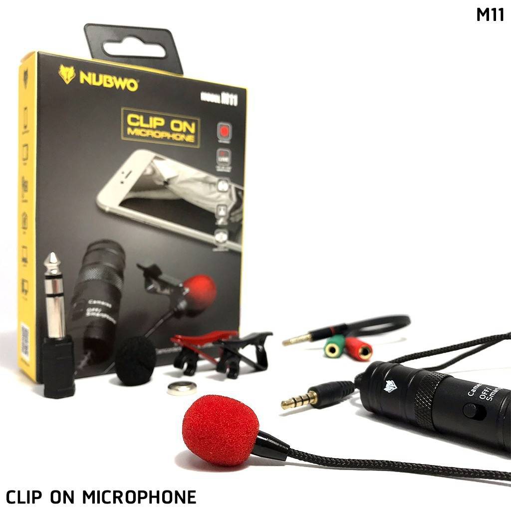 NUBWO CLIP ON MICROPHONE M11 ไมค์โครโฟนพกพา แบบหนีบ | Shopee Thailand