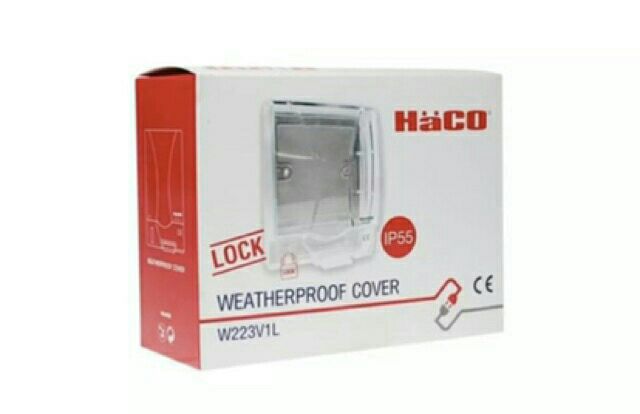 Haco ชุดฝาครอบกันน้ำแบบใส IP55 มีที่ล็อคกุญแจ รุ่น W223V1L สำหรับสวิตซ์และเต้ารับแบบลอย สำหรับ ...