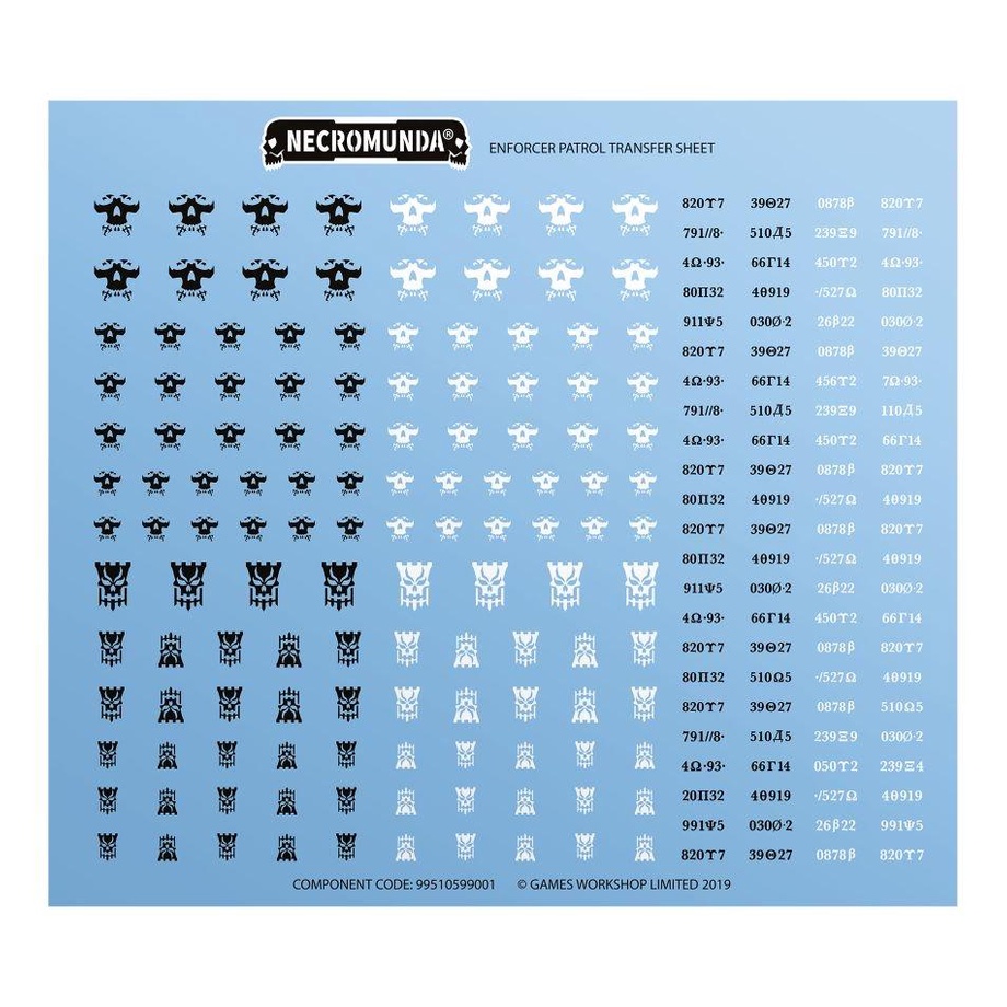 Necromunda Enforcers - Transfer Decal Sheet - Warhammer 40,000 40k ...
