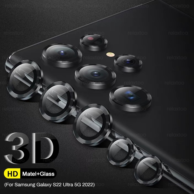 S22Ultra Lens Case 3D Curved Tempered Glass Matel Bumper Camera ...