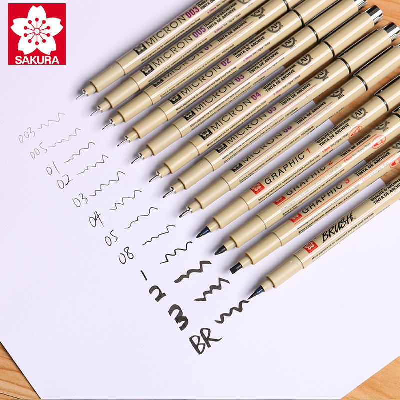 Sakura Pigma Micron Drawing Pens Marker Sketch Marker Pen | Shopee Thailand