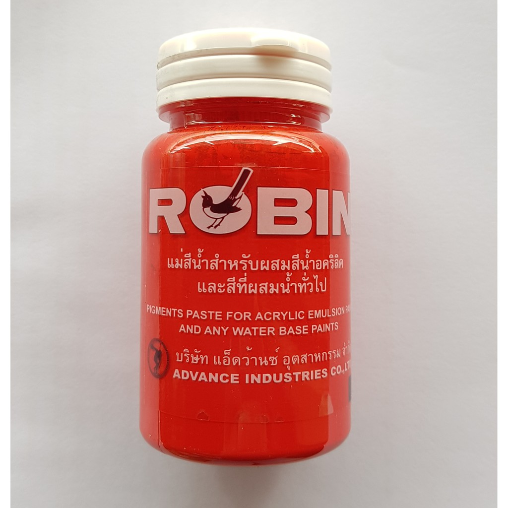 แม่สีน้ำอะคริลิก ROBIN 100 ml.แดง #030 VERMILLION | Shopee Thailand