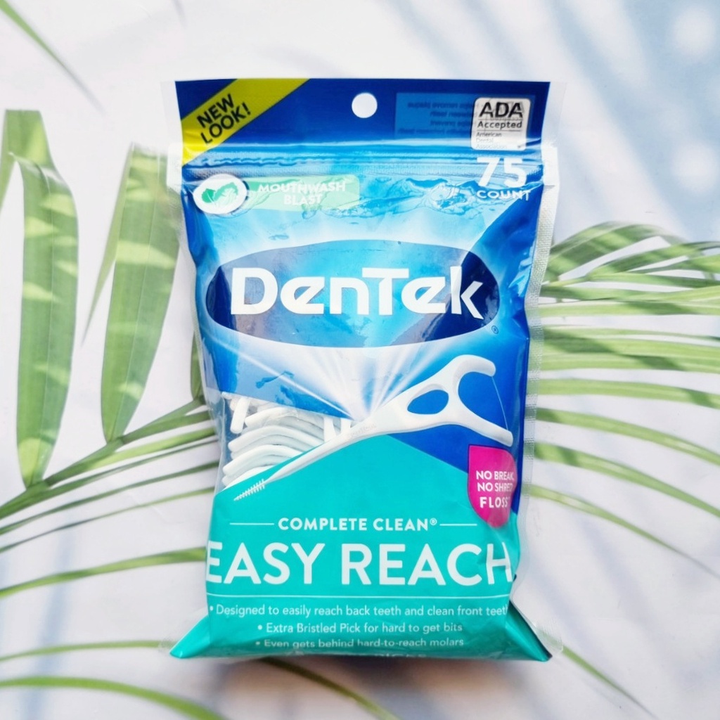 (DenTek®) Complete Clean Easy Reach Floss Picks 75 Count ไหมขัดฟัน พร้อมไม้จิ้มฟันแบบยืดหยุ่นและ ...