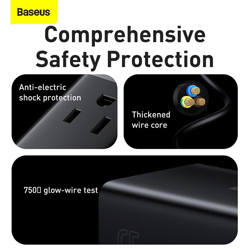Baseus หัวชาร์จเร็ว GaN Pro 65W Desktop Fast Charge 4in1 อะแดปเตอร์ ...