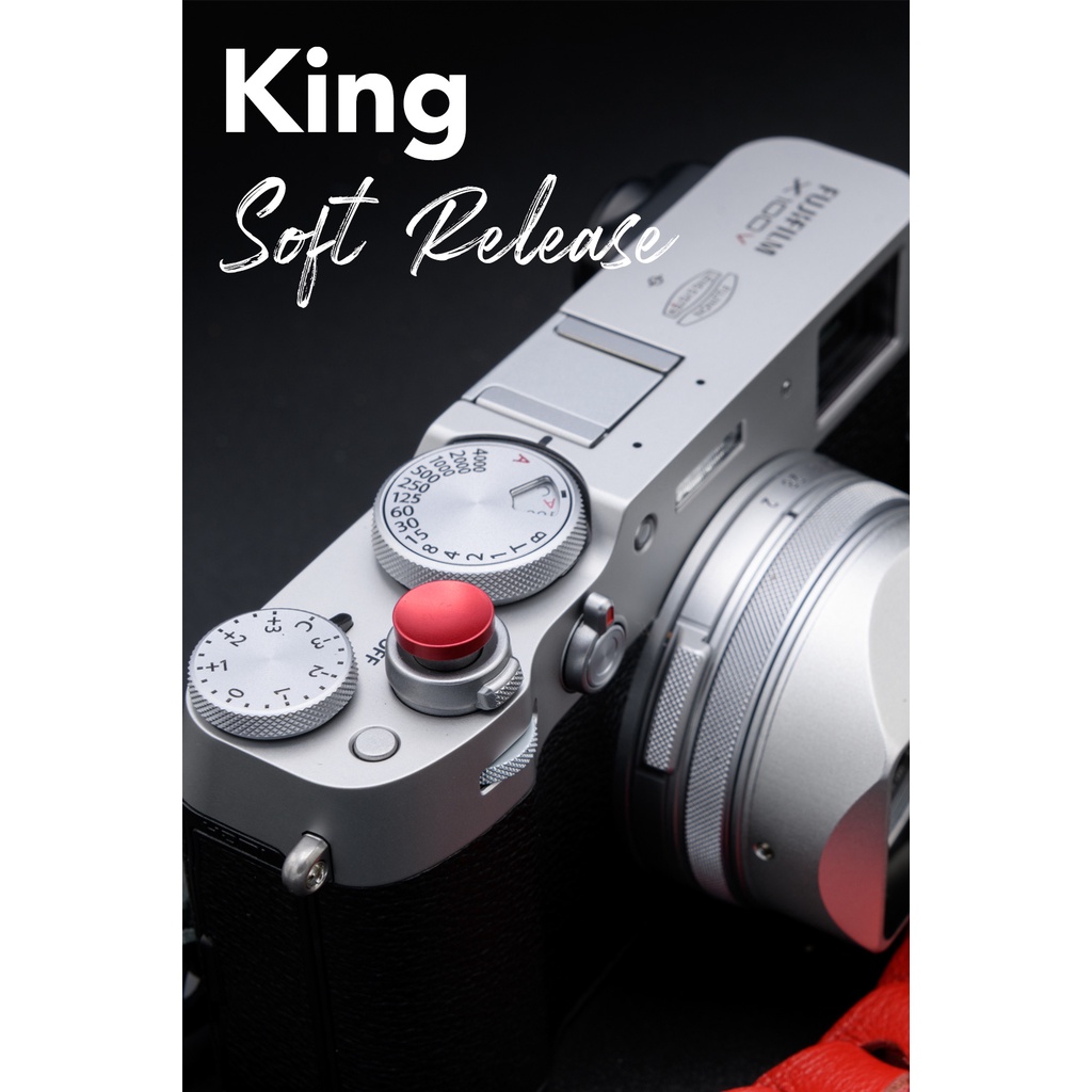 ปุ่มกดชัตเตอร์ King สีแดง Soft Release Fuji X100VI XT5 XE4 X100V X100F XPRO3 XPRO2 XT4 XT3 XT30 ...