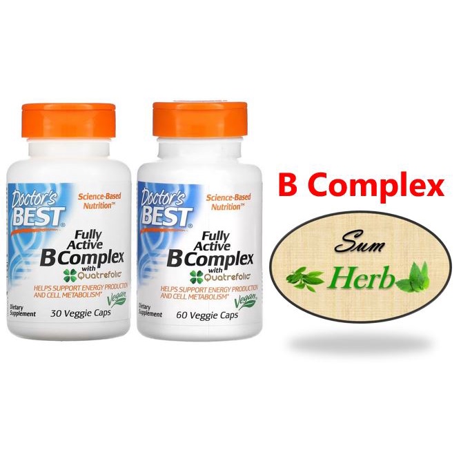 (พร้อมส่ง) Doctor's Best , Fully Active B Complex with Quatrefolic. วิ ...