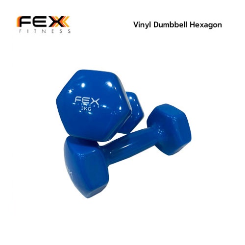 FEX Fitness - Vinyl Dumbbell Hexagon น้ำหนัก 3 kg.(ราคาต่อคู่) | Shopee ...