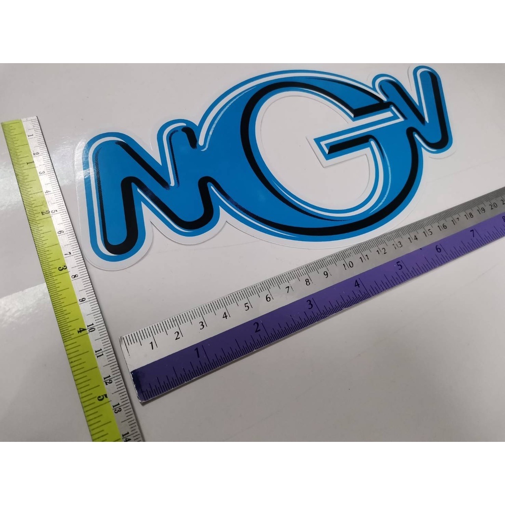 สติ๊กเกอร์ คำว่า NGV Natural GAS Vehicle ก๊าซ แก๊ส sticker ติดรถ แต่งรถ สติกเกอร์ สติกเกอ สีฟ้า ...