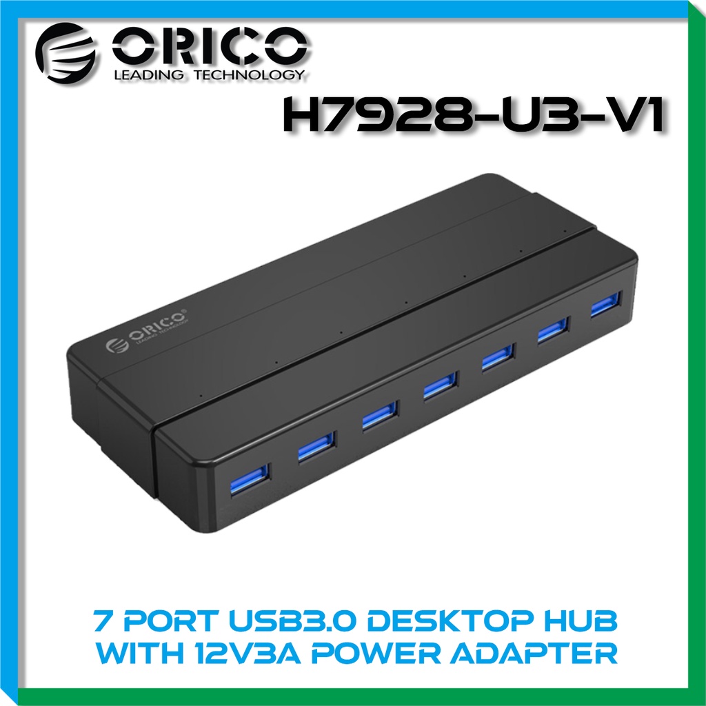 Orico 7 USB3.0 HUB พร้อมอะแดปเตอร์พาวเวอร์ 12V3A H7928-U3-V1 | Shopee Thailand