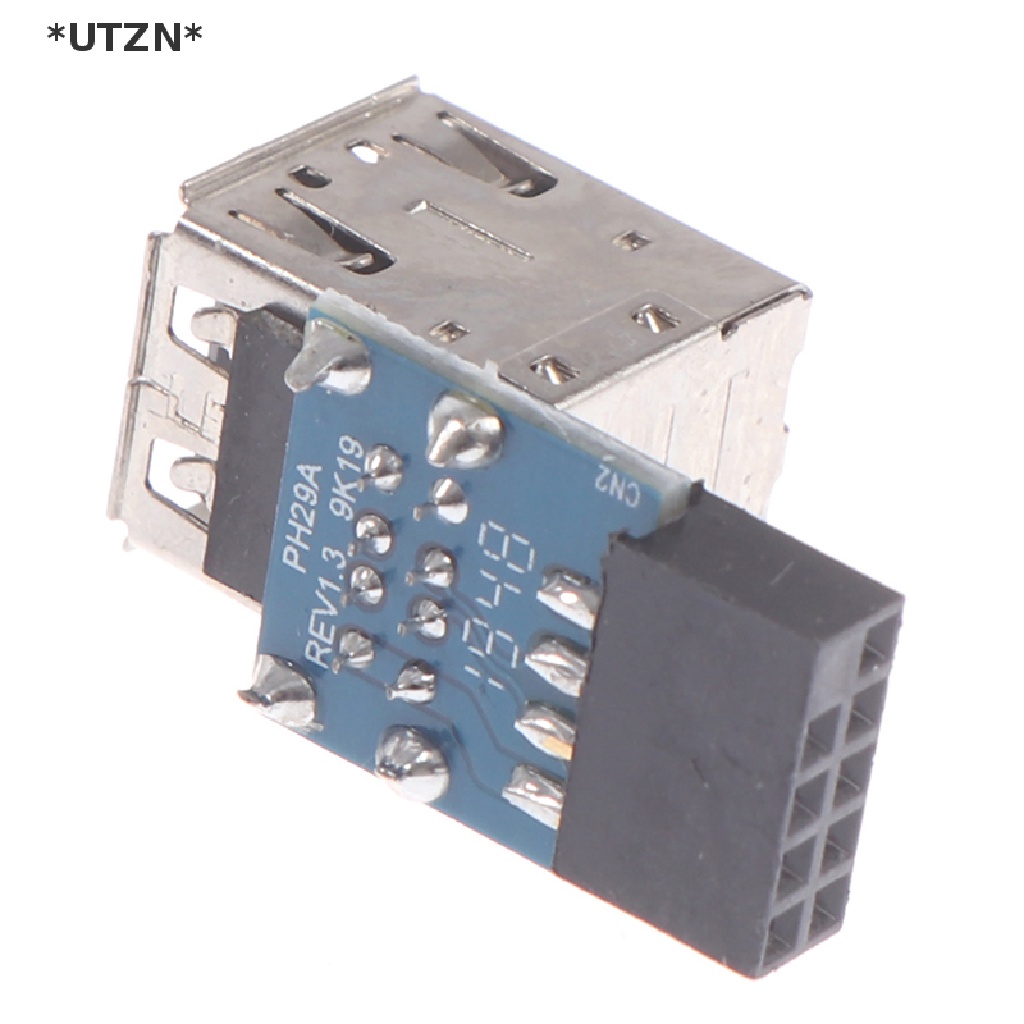 [[UTZN]] อะแดปเตอร์เมนบอร์ด 9-Pin เป็น 2 พอร์ต Usb 2.0 A ตัวเมีย ...