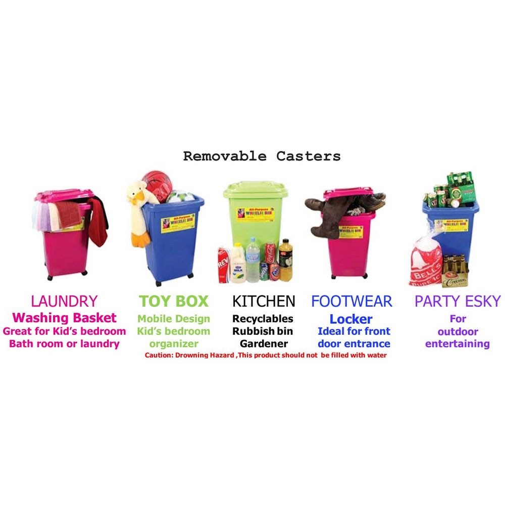 ถังพลาสติก-ถังขยะ มีล้อ 60ลิตร Wheelie bin 60L ebVo | Shopee Thailand