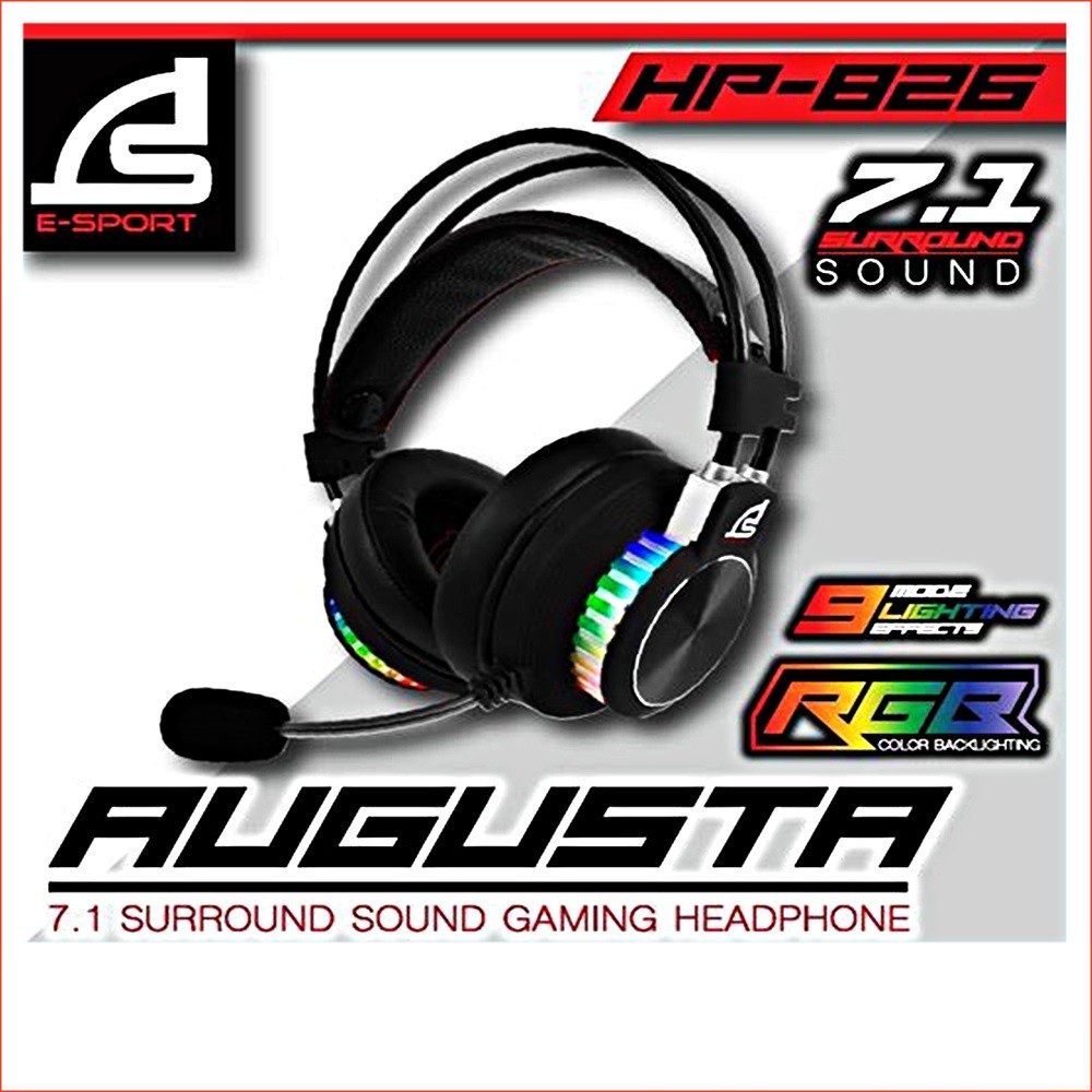 หูฟังเกมมิ่ง SIGNO HP-826 7.1 AUGUSTA Gaming Headphone RGB USB (หูฟัง ...
