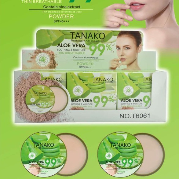 [เบอร์01] T6061 แป้งพัฟหว่านหางจระเข้99% TANAKO คุมมันกันน้ำ Aloe Vera ...
