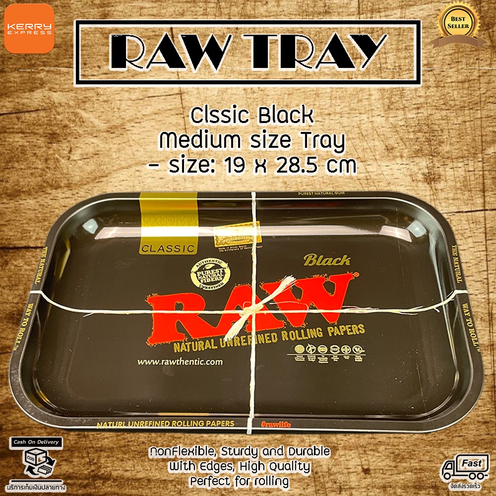 RAW Tray ถาดโรล Raw Black Classic ขนาด 19 x 28.5 cm metal rolling tray ...