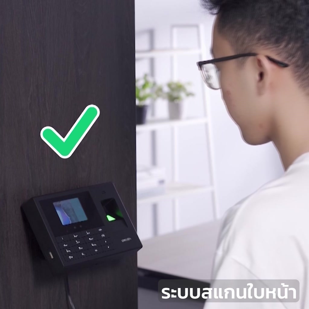 Deli เครื่องสแกนใบหน้า เครื่องสแกนใบหน้าลายนิ้วมือ ลงเวลางาน รายงาน ...
