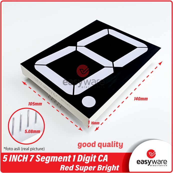 7 SEGMENT 5 INCH CA Super Bright KEM Original LED SEVEN SEGMENT ...