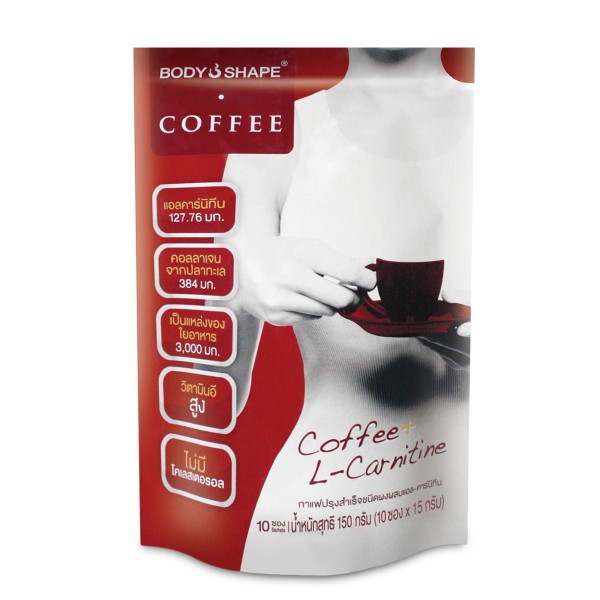 Body Shape Coffee กาแฟผสมแอล-คาร์นิทีน 10ซอง x 15กรัม | Shopee Thailand