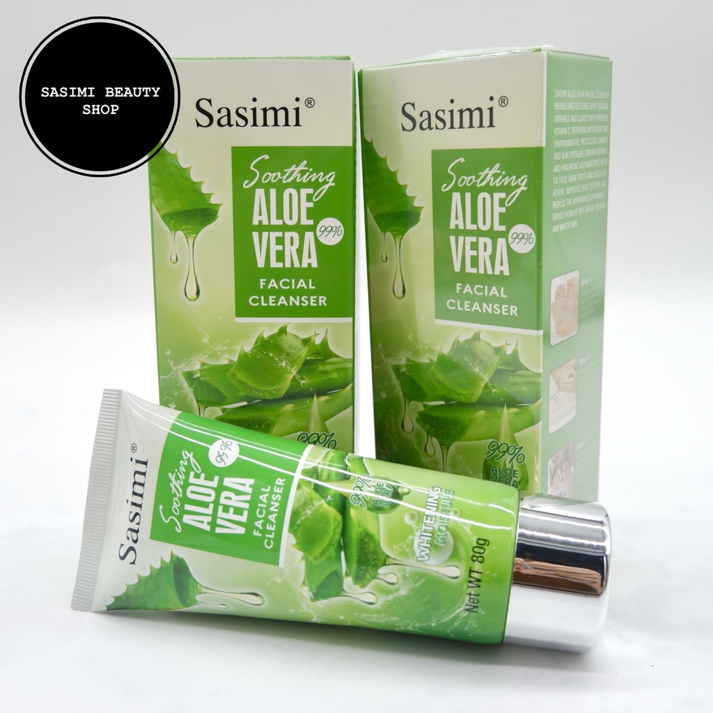 SASIMI Aloe Vera Facial Cleanser โฟมล้างหน้า สูตรว่านหางจระเข้ 80g ...