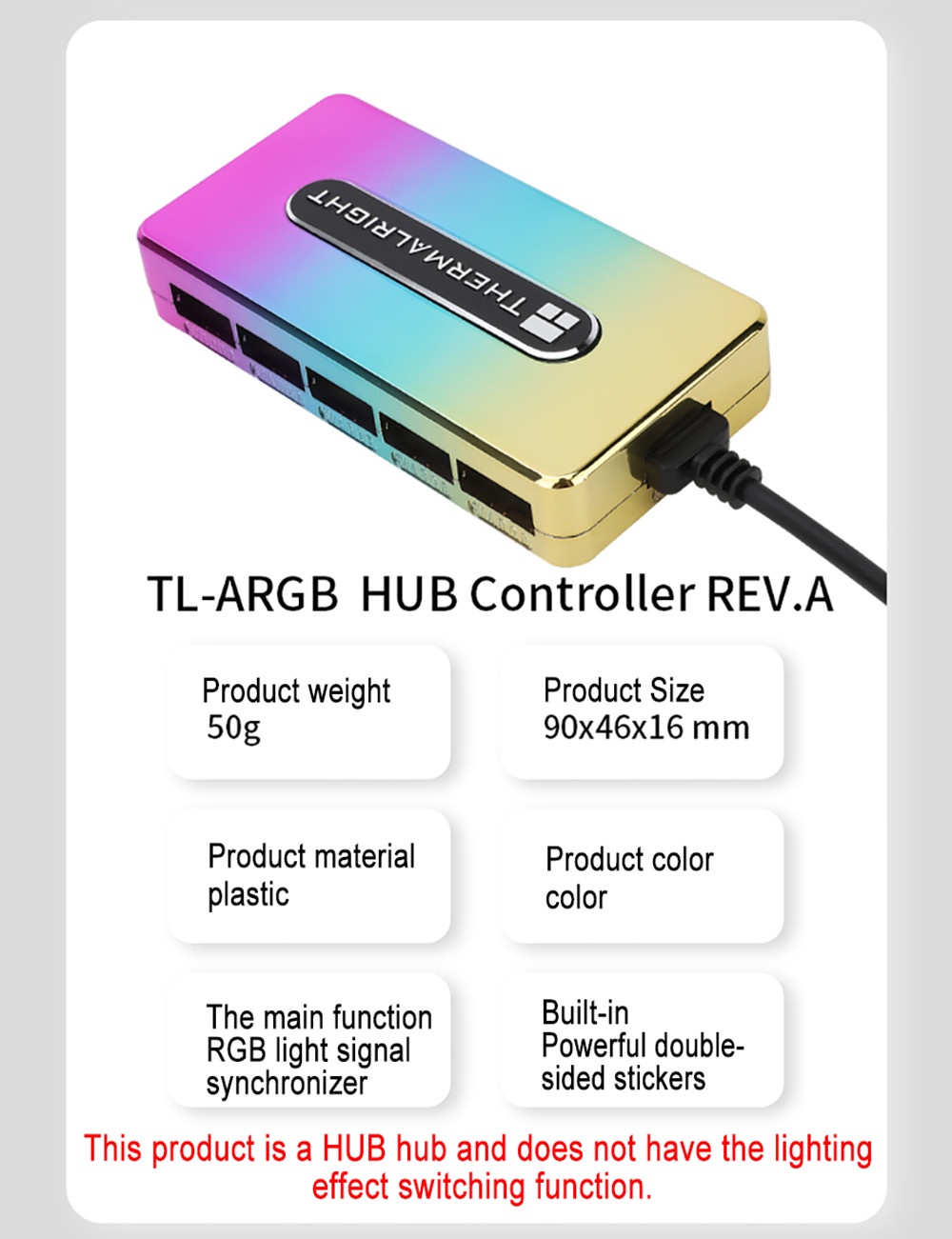 Thermalright ARGB RGB HUB Controller REV.A 5V 3PIN/12V 4PIN motherboard Sync CPU Cooler ...
