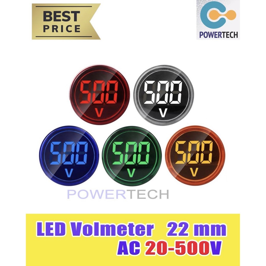 Volt meter 22mm LED Digital Display แสดงค่าโวลท์ | Shopee Thailand