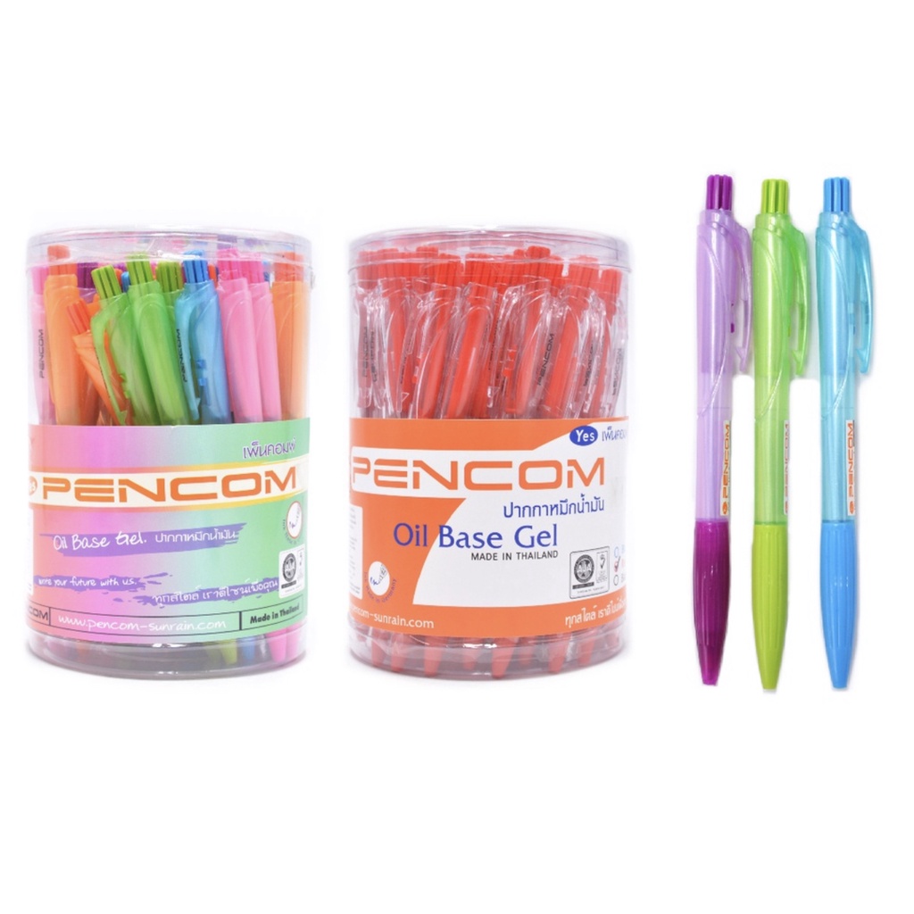 ปากกาหมึกเจล Pencom รุ่น OG32 0.5mm สีหมึกน้ำเงิน/แดง [กล่อง50ด้าม ...