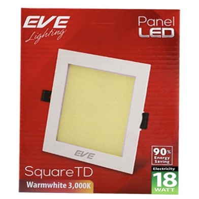 EVE โคมดาวน์ไลท์ LED Panel Square TD 18w Warmwhite สีวอร์มไวท์ | Shopee ...