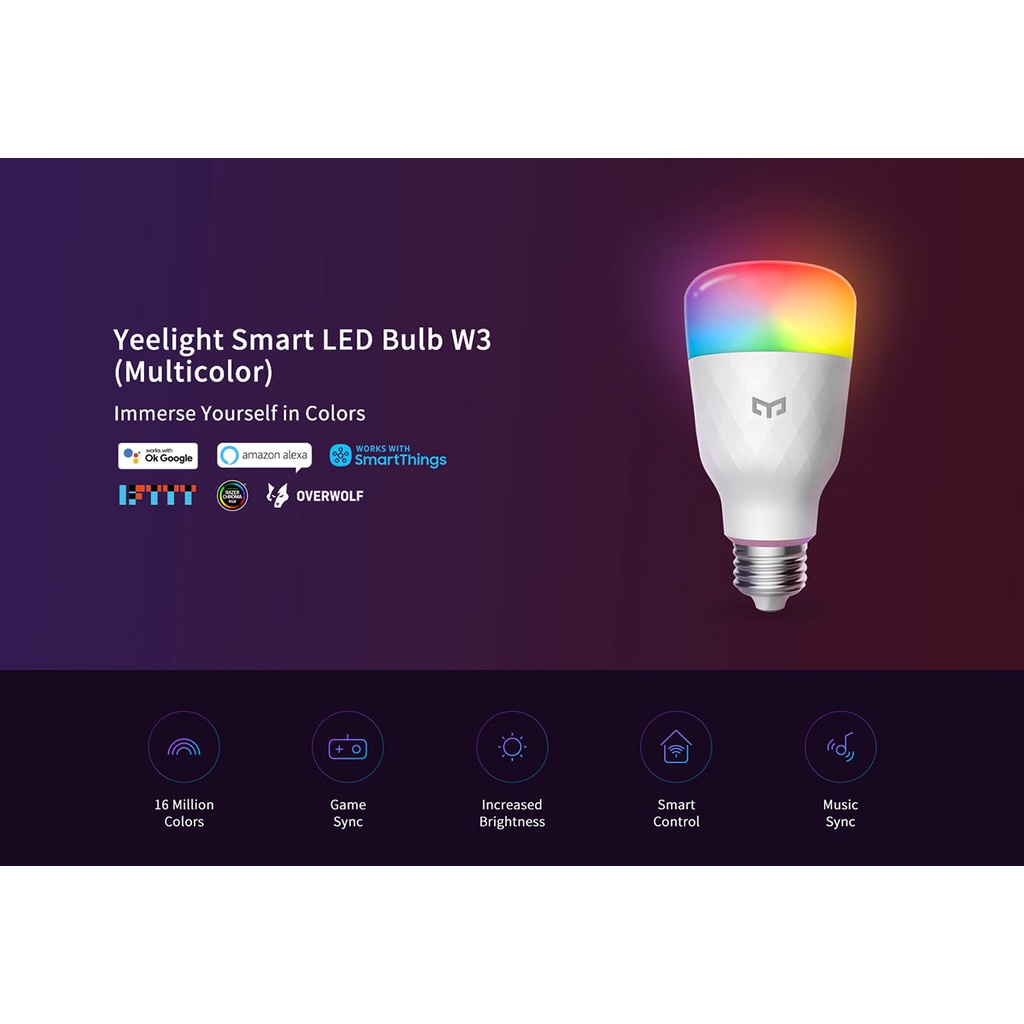 [ประกัน 15 เดือน] Yeelight Smart LED Bulb W3 (Multicolor) - หลอดไฟแอลอี ...