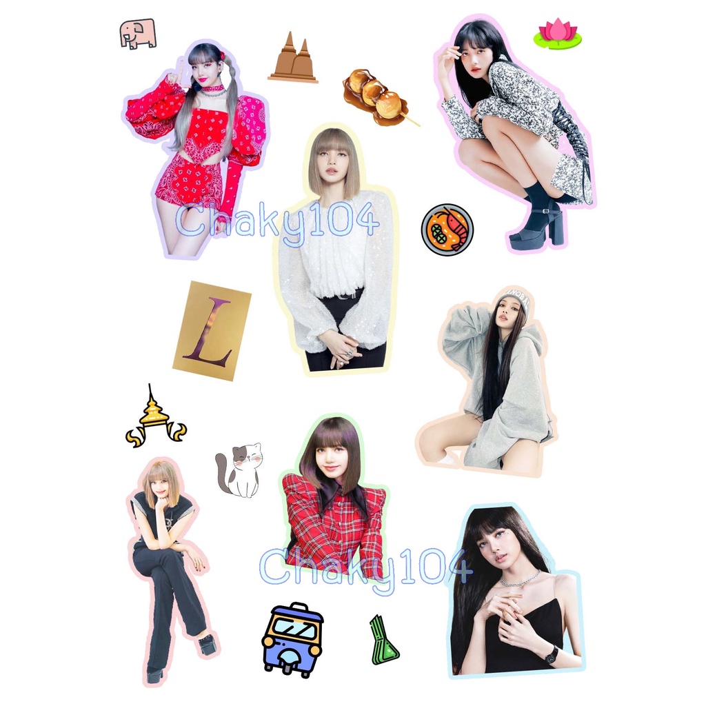 พร้อมส่ง! สติกเกอร์ ลิซ่า (LISA, LALISA) Sticker DICUT ขนาด A6 มี 2 แบบ ...