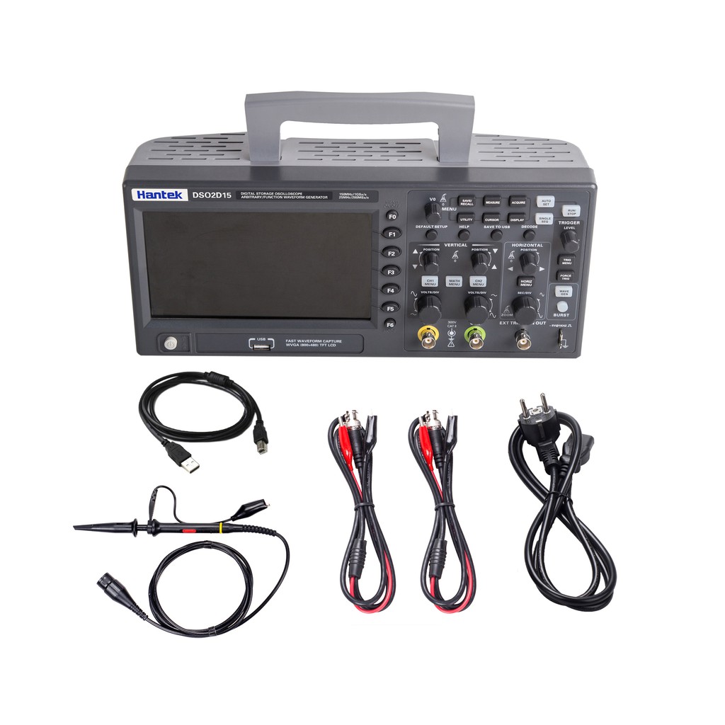 Hantek DSO2D15 ออสซิลโลสโคป+ฟังก์ชั่นเจน 2CH 150MHz 1GSa/s, 8MHz memory ...