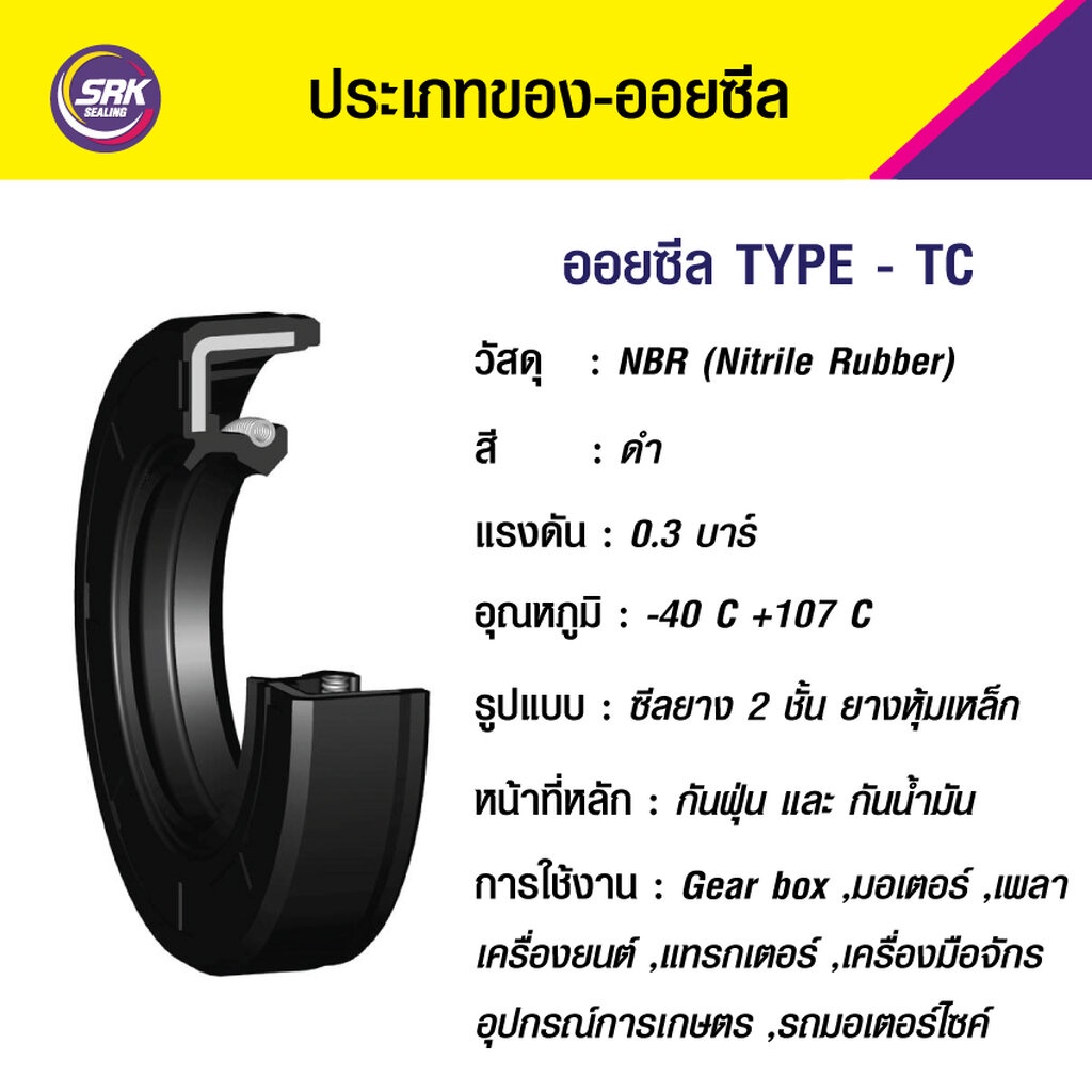 ซีลกันน้ำมัน ออยซีล ซีลกันรั่ว Oil seal TC 30-40-7 | Shopee Thailand