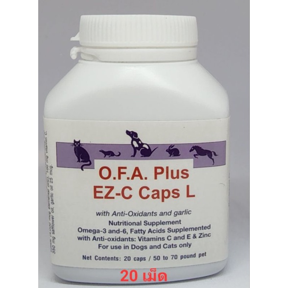 OFA Plus EZ-C Caps บำรุงขนและผิวหนัง สุนัขพันธ์ใหญ่ 19 กก. ขึ้นไป ...